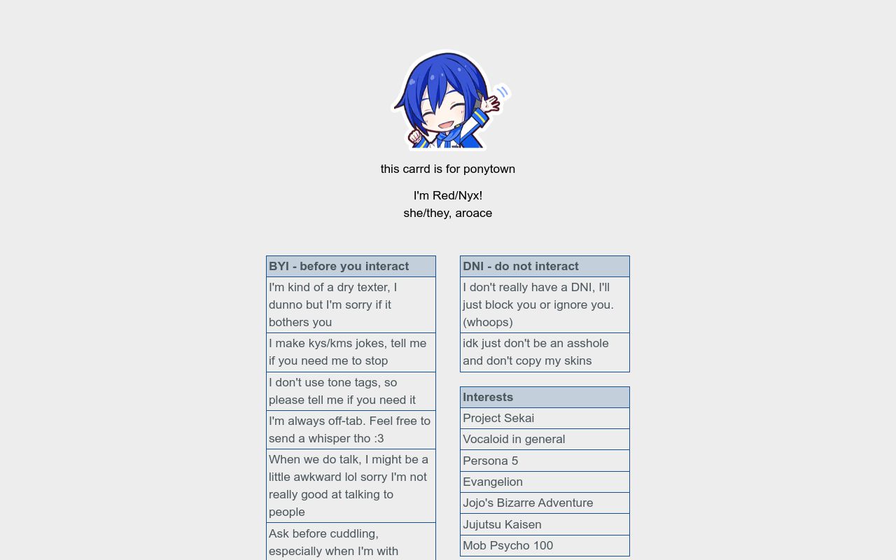 red carrd (its actually blue)